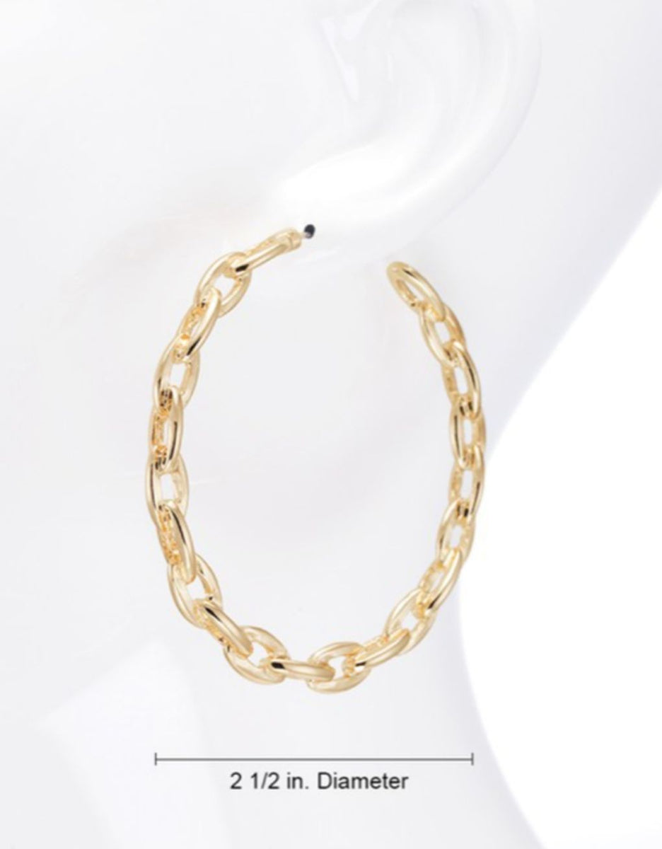 Chain Link Hoops Silver – Lucy Lu's